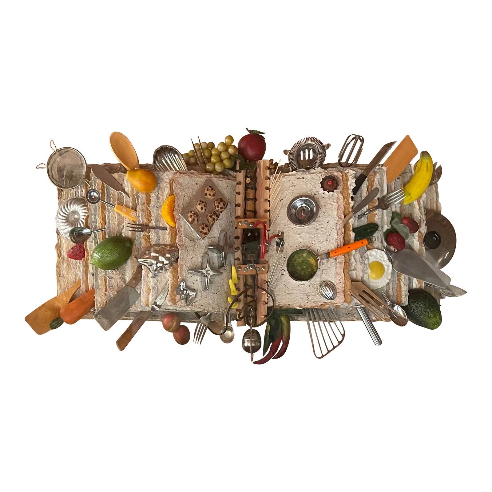 “The Art of Cooking” Vintage 1990s Assemblage Wall Sculpture | Chairish