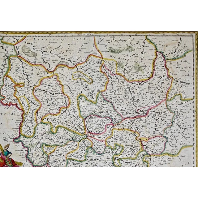 17th Century Hand-Colored Map of a Region in West Germany by Janssonius ...