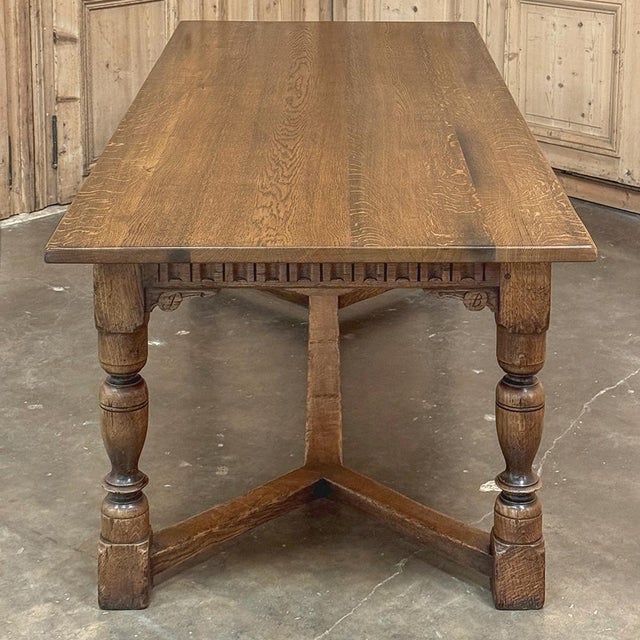 Antique Rustic Oak Dining Table | Chairish