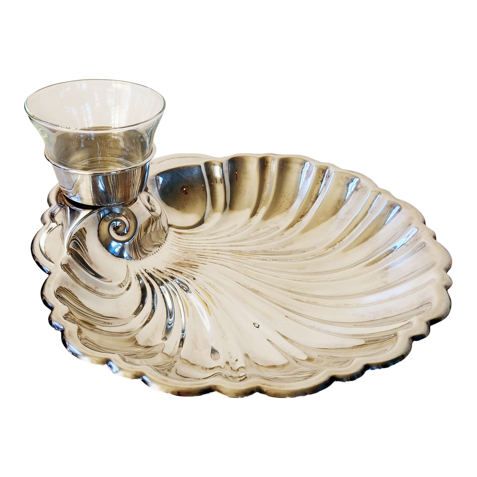 Mid-Century Sheffield Silver Co. Shell Serving Dish With Removable ...