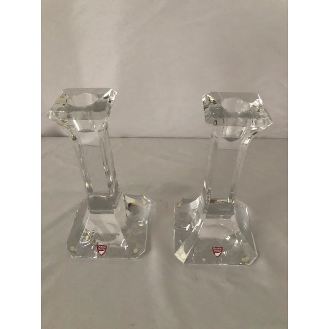 1980s Orrefors Regina Crystal Candlesticks Sweden - a Pair | Chairish