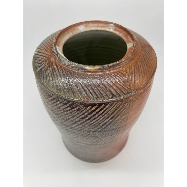 Late 20th Century Joseph Christensen Large Lidded Pottery Vessel | Chairish