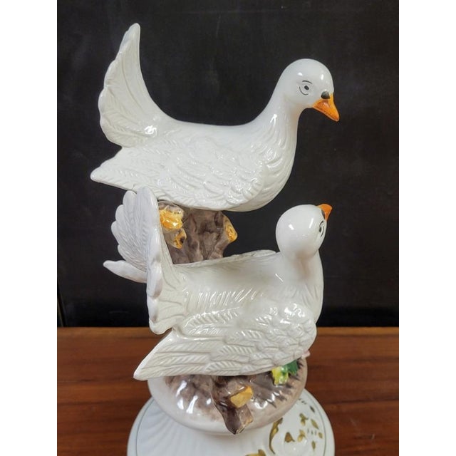 Tall Vintage Italian Capodimonte Doves Centerpiece Figurine Statue ...