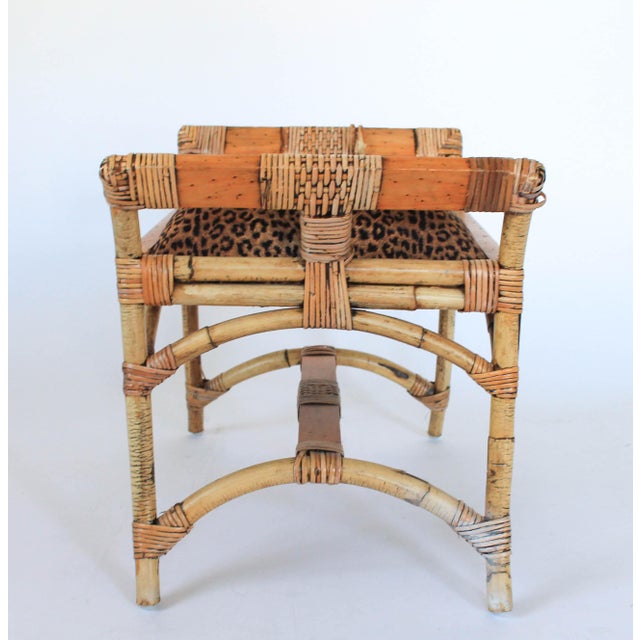 Vintage Bamboo Vanity Seat or Stool | Chairish