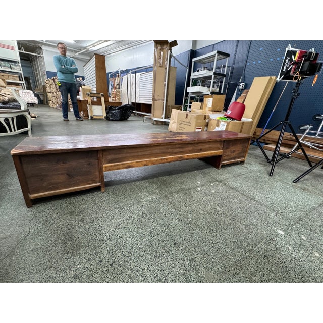 Asian Reclaimed Wood Low Console Table | Chairish