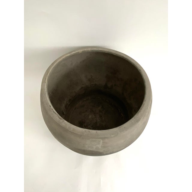 Mid 20th Century Rustic Gray Pottery Vessel Planter Pot | Chairish