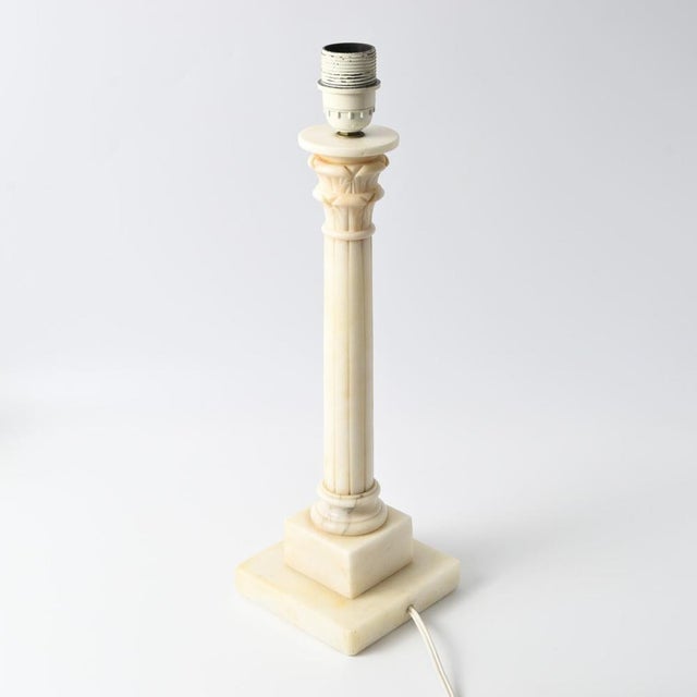 Alabaster Column Table Lamp from G. Bessi Volterra, 1950s | Chairish