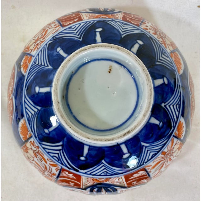 Antique Imari Bowl Hand Painted With Vibrant Floral Arrangements and ...