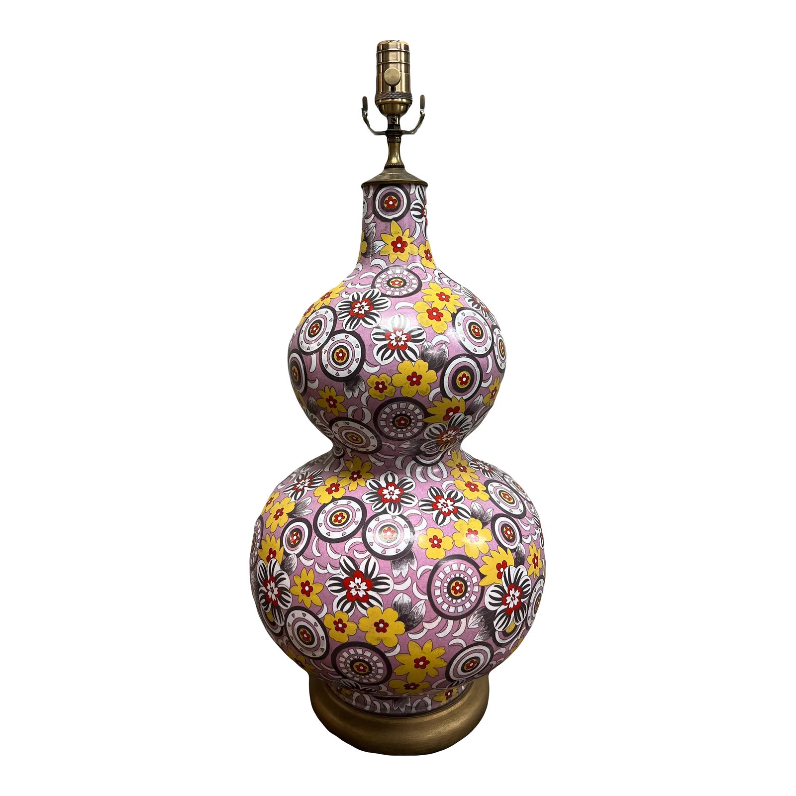 Vintage Oversized Cloisonné Double Gourd Lamp | Chairish