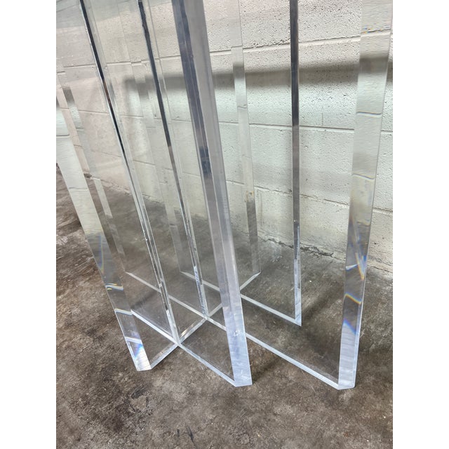 Mid Century Thick Lucite Console Table | Chairish