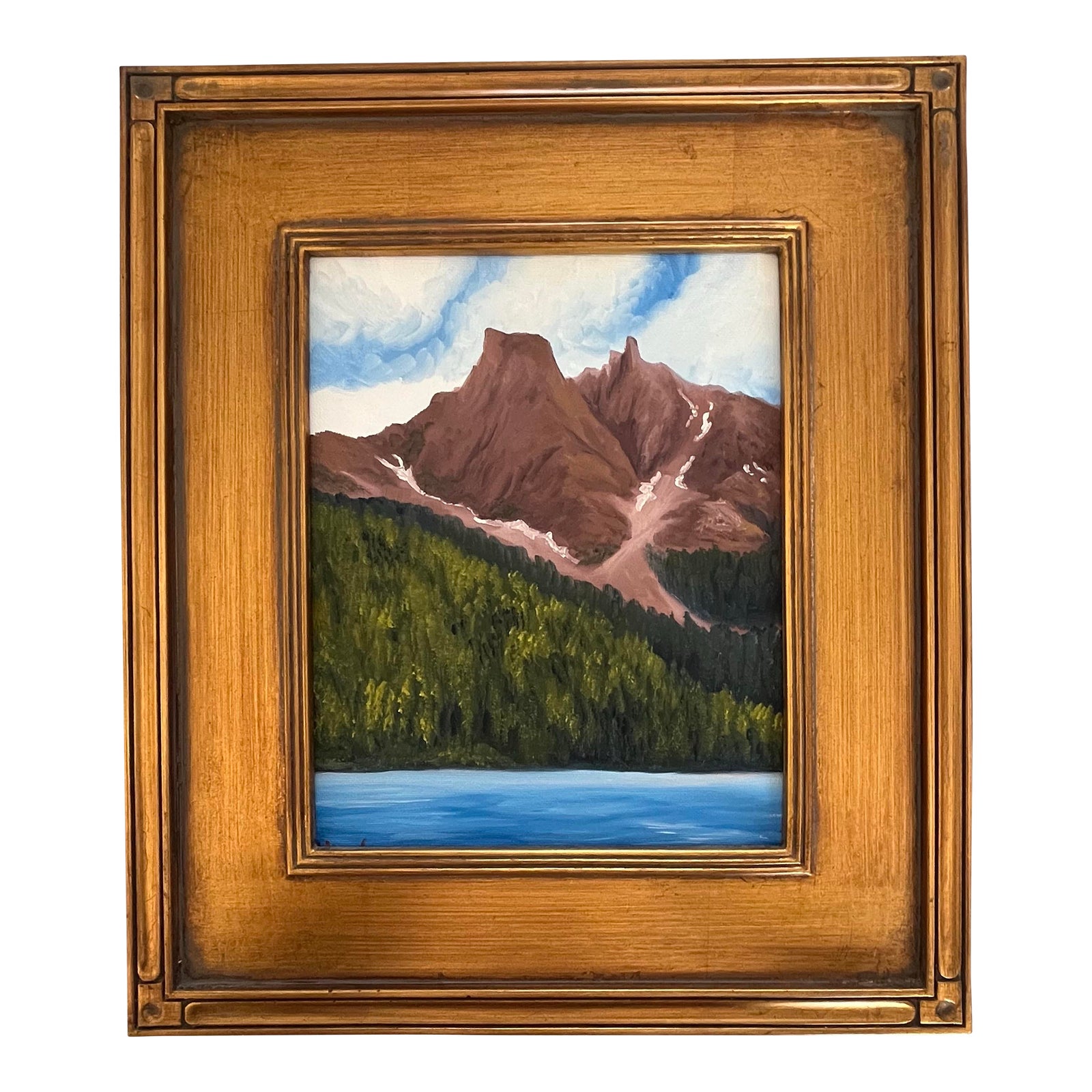 John Muir Butte Mt.landscape Oil Painting. By Nicole Smith | Chairish