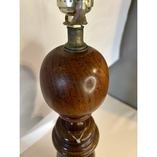 Vintage Mid-Century Excelsior Sculpted Walnut and Brass Lamp | Chairish