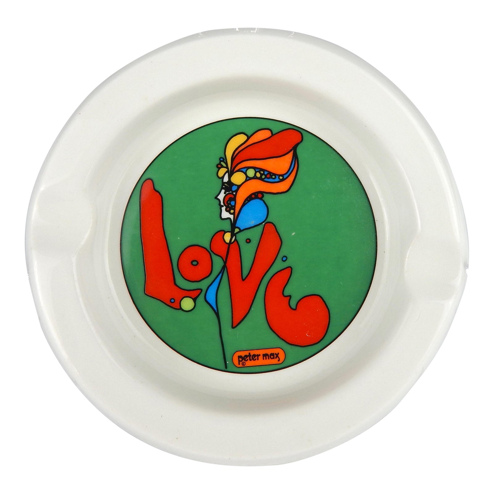 Vintage Peter Max "Love" Ashtray, C-1960s | Chairish