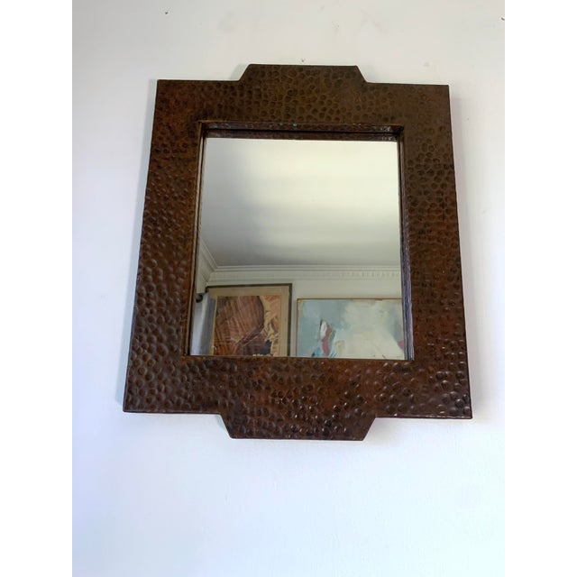 2000s Southwest Mission Rustic Hammered Copper Mirror | Chairish