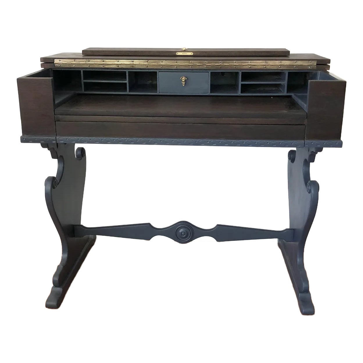 Victorian Piano Spinet Writing Desk | Chairish