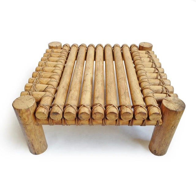 Square Log Raft Coffee Table | Chairish