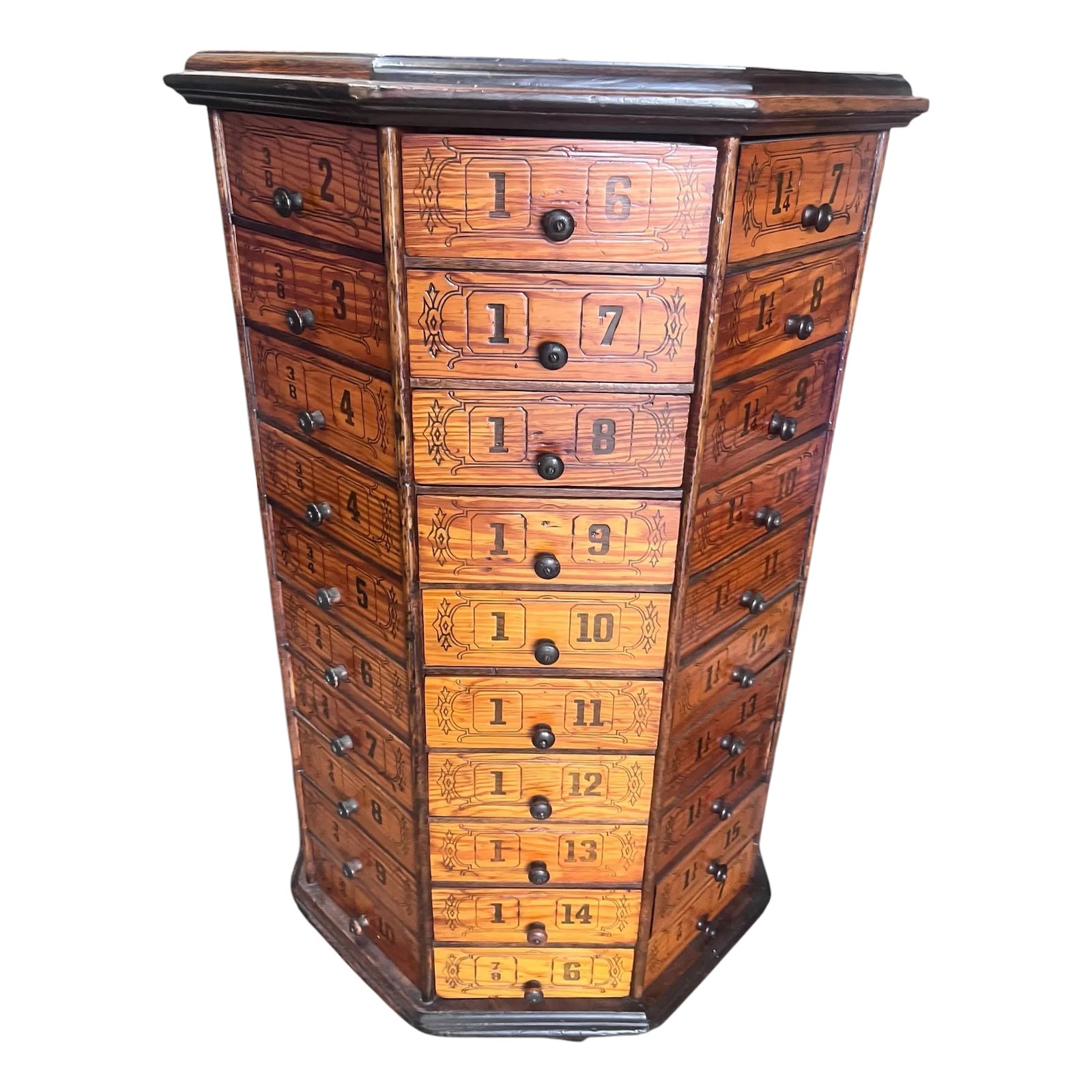 Antique 72 Drawer American Bolt & Screw Case Co. 1910 | Chairish