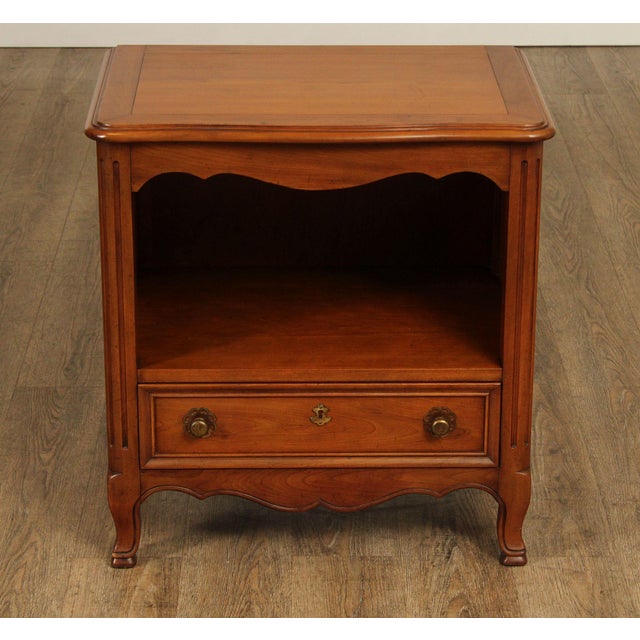 Kindel French Provincial Style Fruitwood Open Nightstand | Chairish