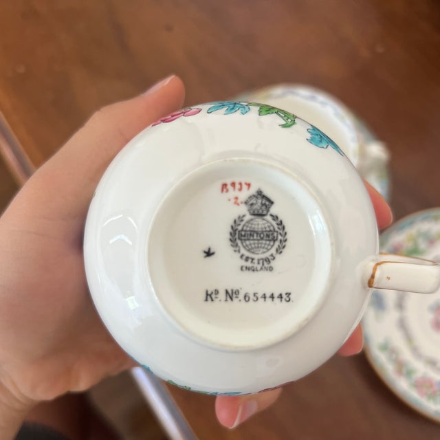Vintage Minton Tea Cups and Saucer Set- 4 Pieces | Chairish