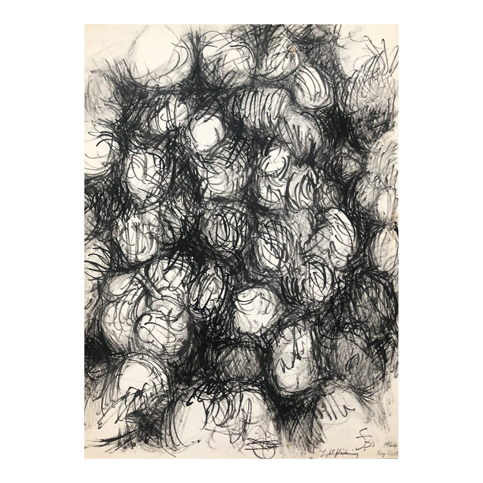 1966 James Bone Key West Abstract Drawing | Chairish