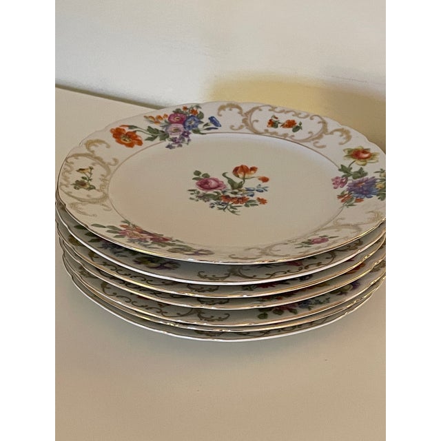 Circa 1920s Victoria Czechoslovakia Floral Porcelain Plates - Set of 7 ...