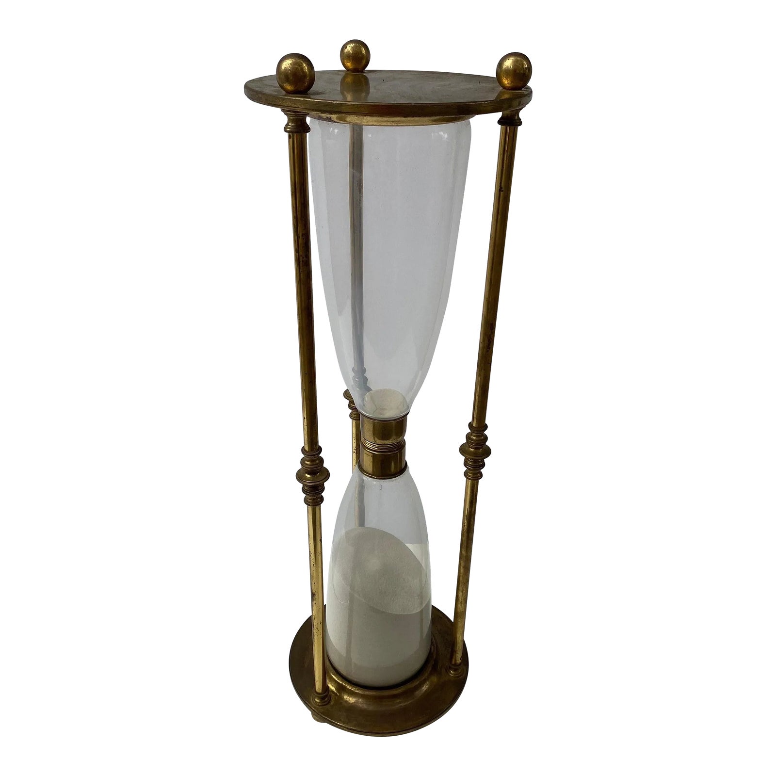 Wooden Hour Glass or Sand Timer with Hand Blown Glass | Chairish