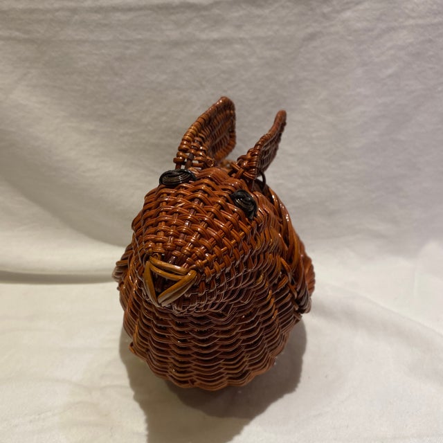 Late 20th Century Wicker Bunny Basket | Chairish