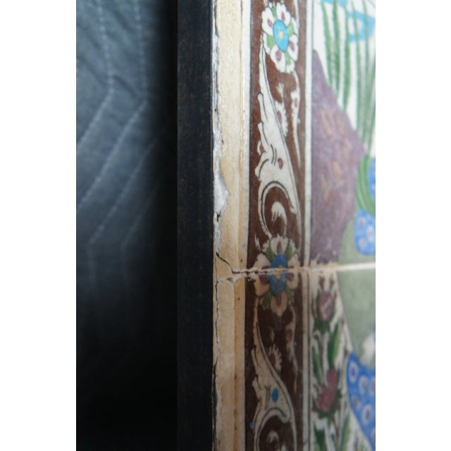 Antique Persian Qajar Dynasty Ceramic Polychrome Framed Mosaic Tile ...