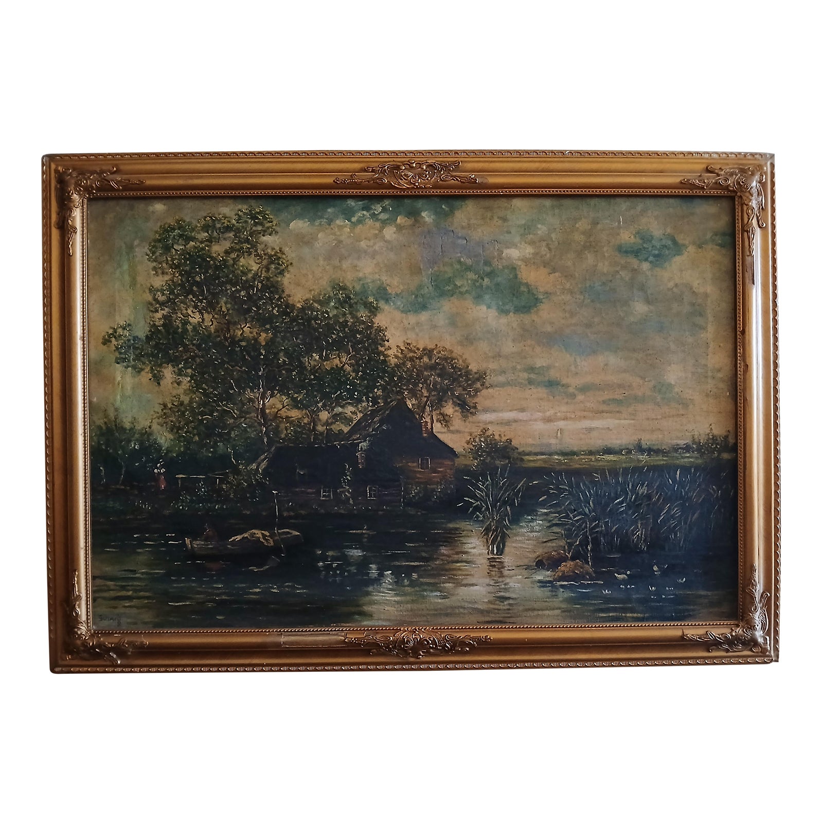 Mid 20th Century Landscape Oil Painting on Canvas by Listed American ...