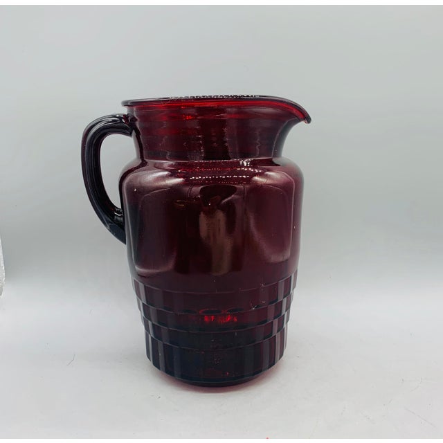 1940s Anchor Hocking Royal Windsor Ruby Pitcher - 7 Piece Set | Chairish