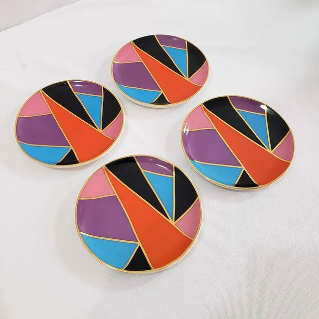 Jonathan Adler Modern Ceramic Coasters- Set of 4 | Chairish