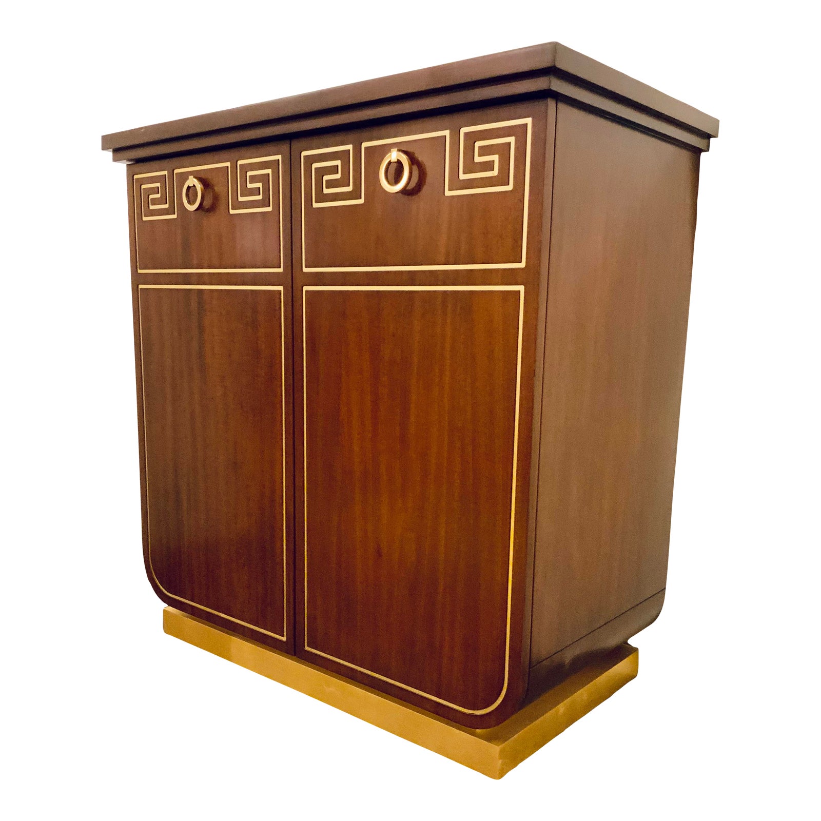 Currey & Co. Modern Greek Key Zoe Cabinet | Chairish