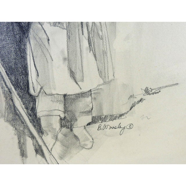 Brigitte Woosley Pencil Portrait Pueblo Woman | Chairish