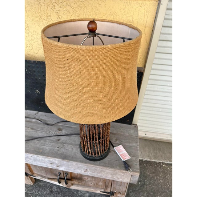 Vintage Twig Lamp With Shade | Chairish