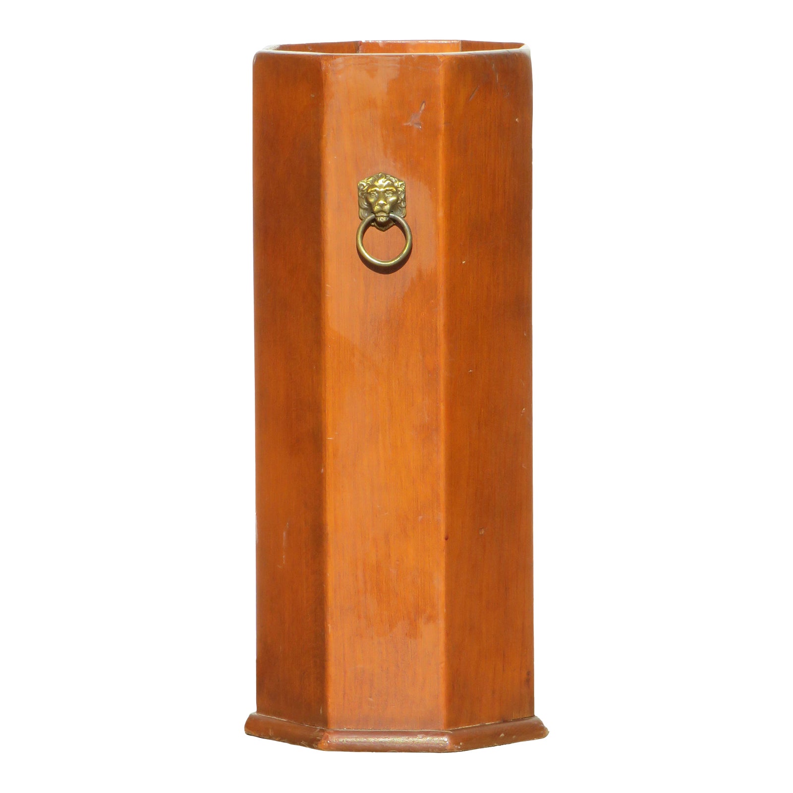English Lion's Head Octagonal Umbrella Stand | Chairish