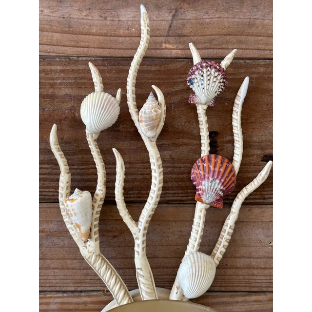 Coastal Metal Coral Sea Shell Wall Hardwired Wall Light Sconces-Pair ...