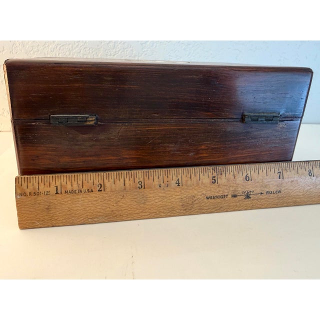 Antique Rosewood Jewelry Box With Lock and Key | Chairish