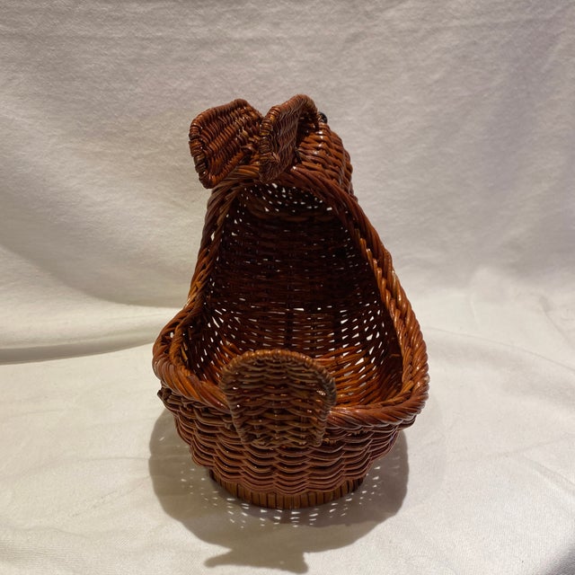 Late 20th Century Wicker Bunny Basket | Chairish