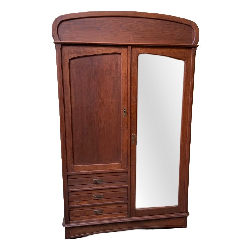 Antique Art Nouveau Linen Wardrobe, 1910 | Chairish