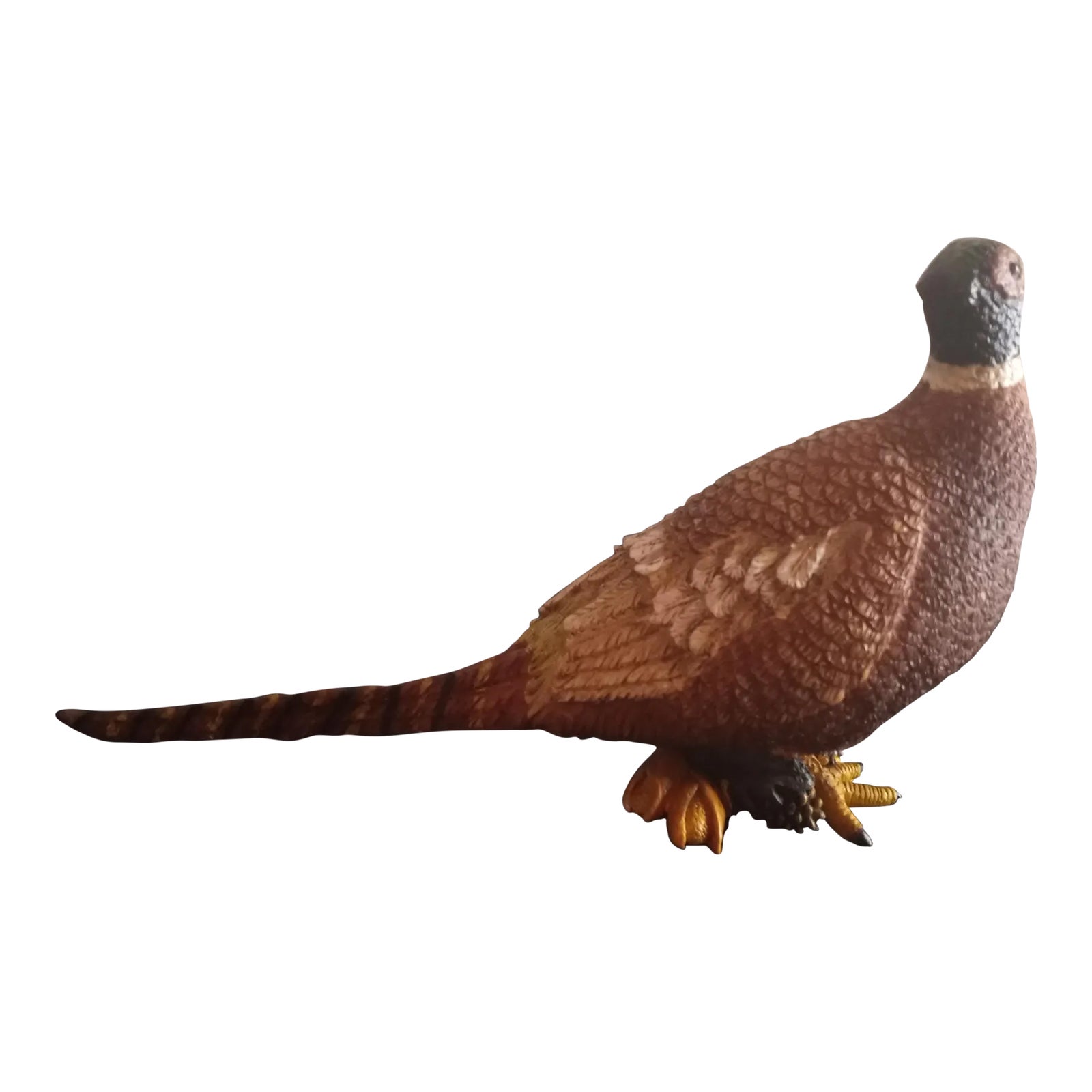 1980s Chalkware Pheasant Figurine | Chairish