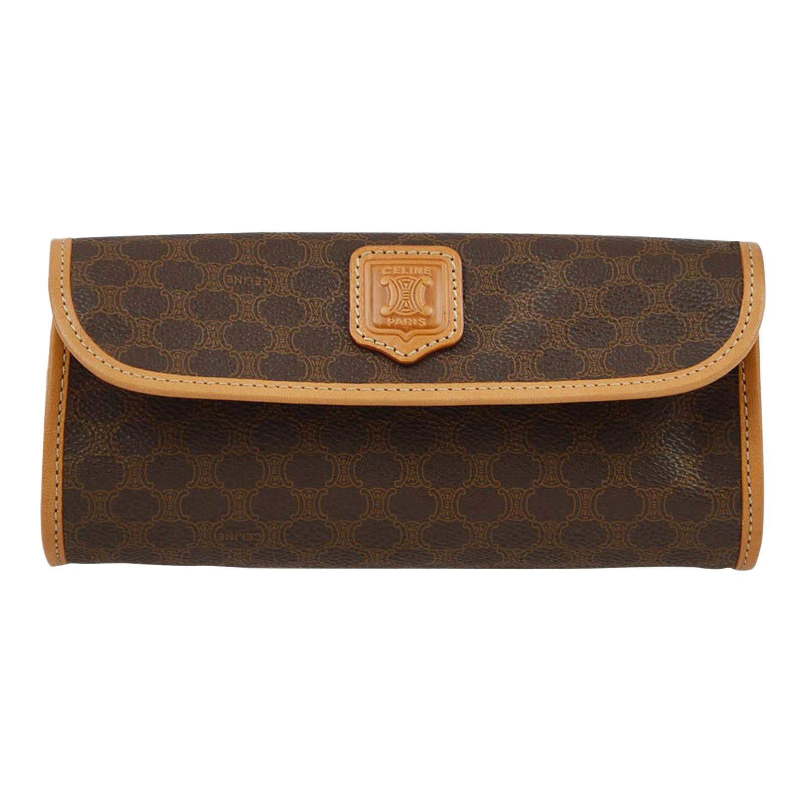 Celine Brown Macadam Pouch Bag 192153 | Chairish