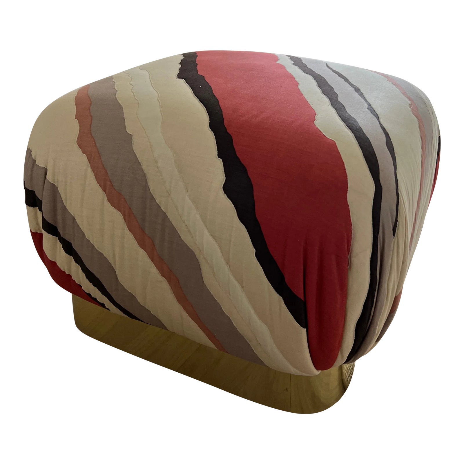 Karl Springer Attribute Soufflé Pouf Ottoman on Casters With Original ...