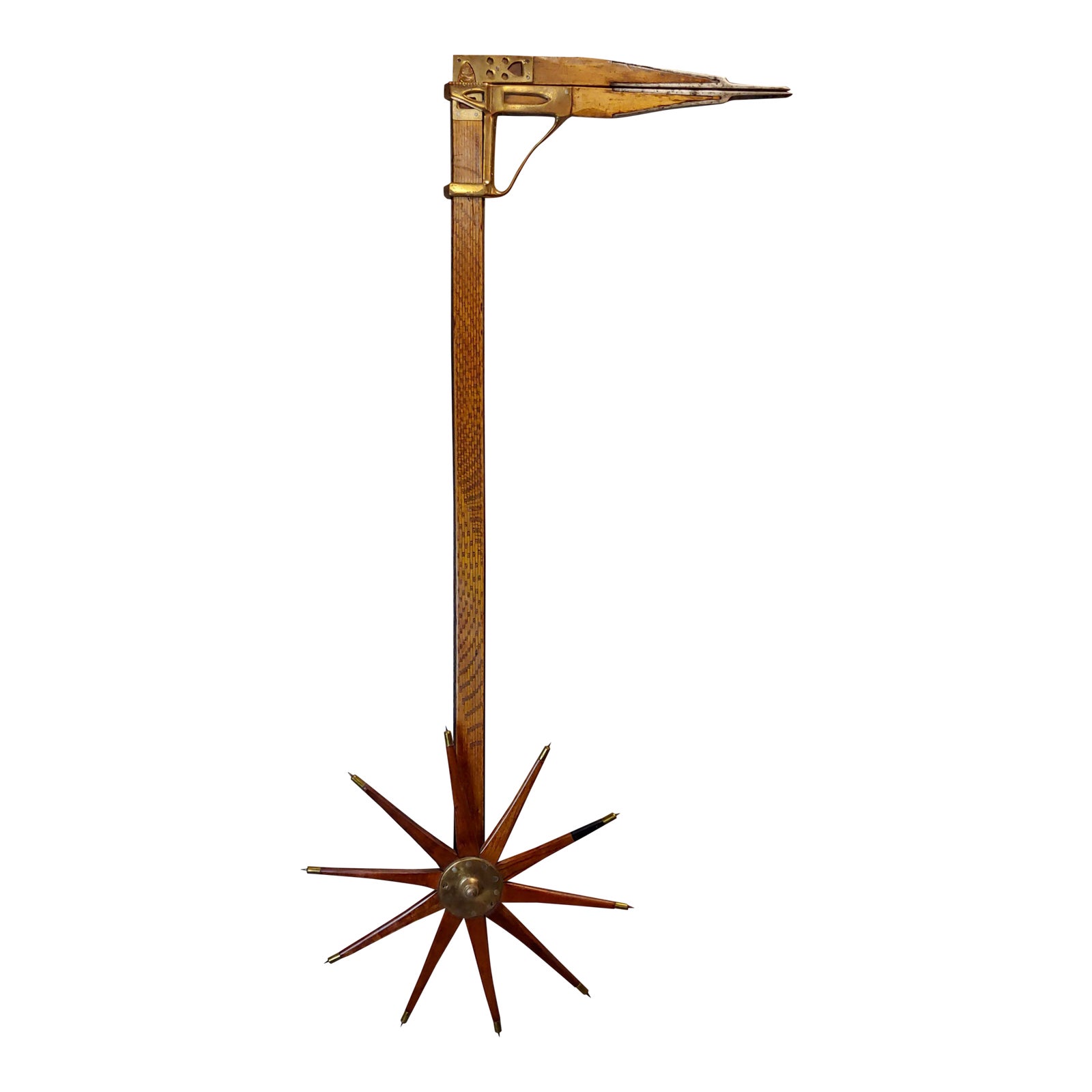 1910 Antique William Greenleaf Wood and Brass Lumber Caliper | Chairish