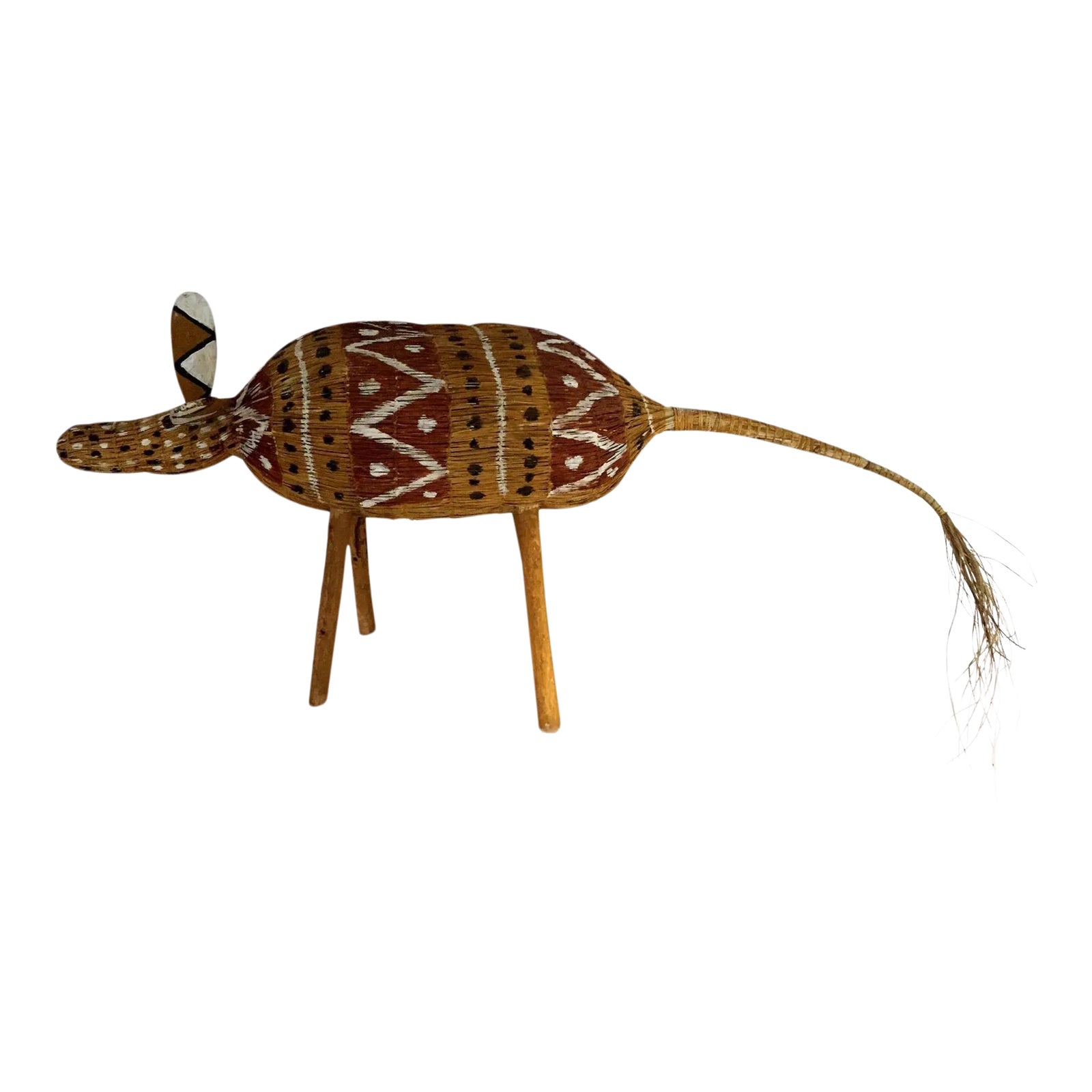 Aboriginal Contemporary Fiber Art Camp Dog | Chairish