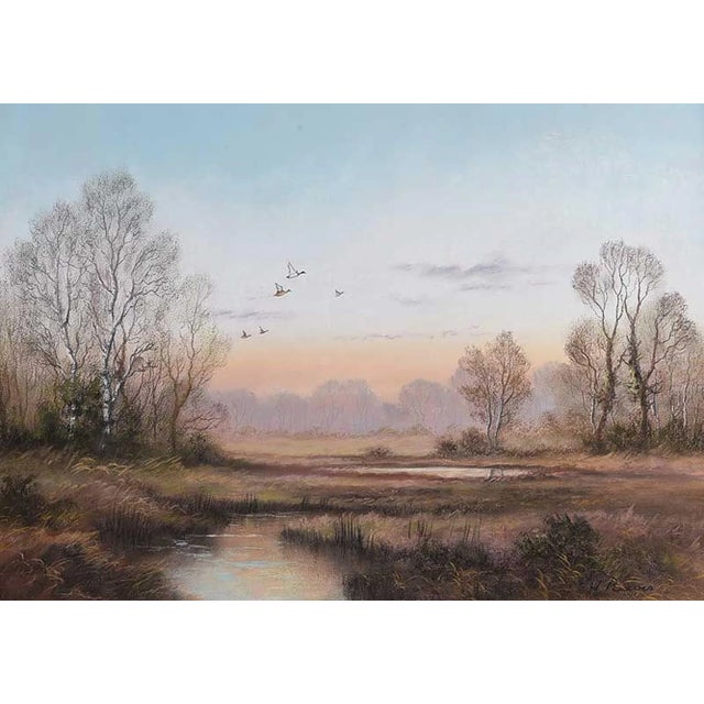 Wendy Reeves, Mallards over Wetlands in the English Countryside by 20th ...