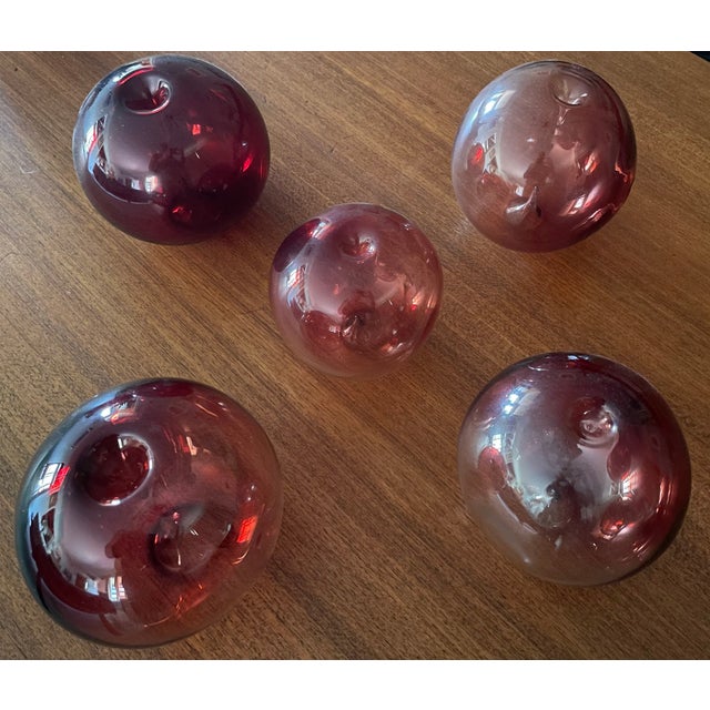 Collection of Five Mid Century Blenko Glass Balls | Chairish