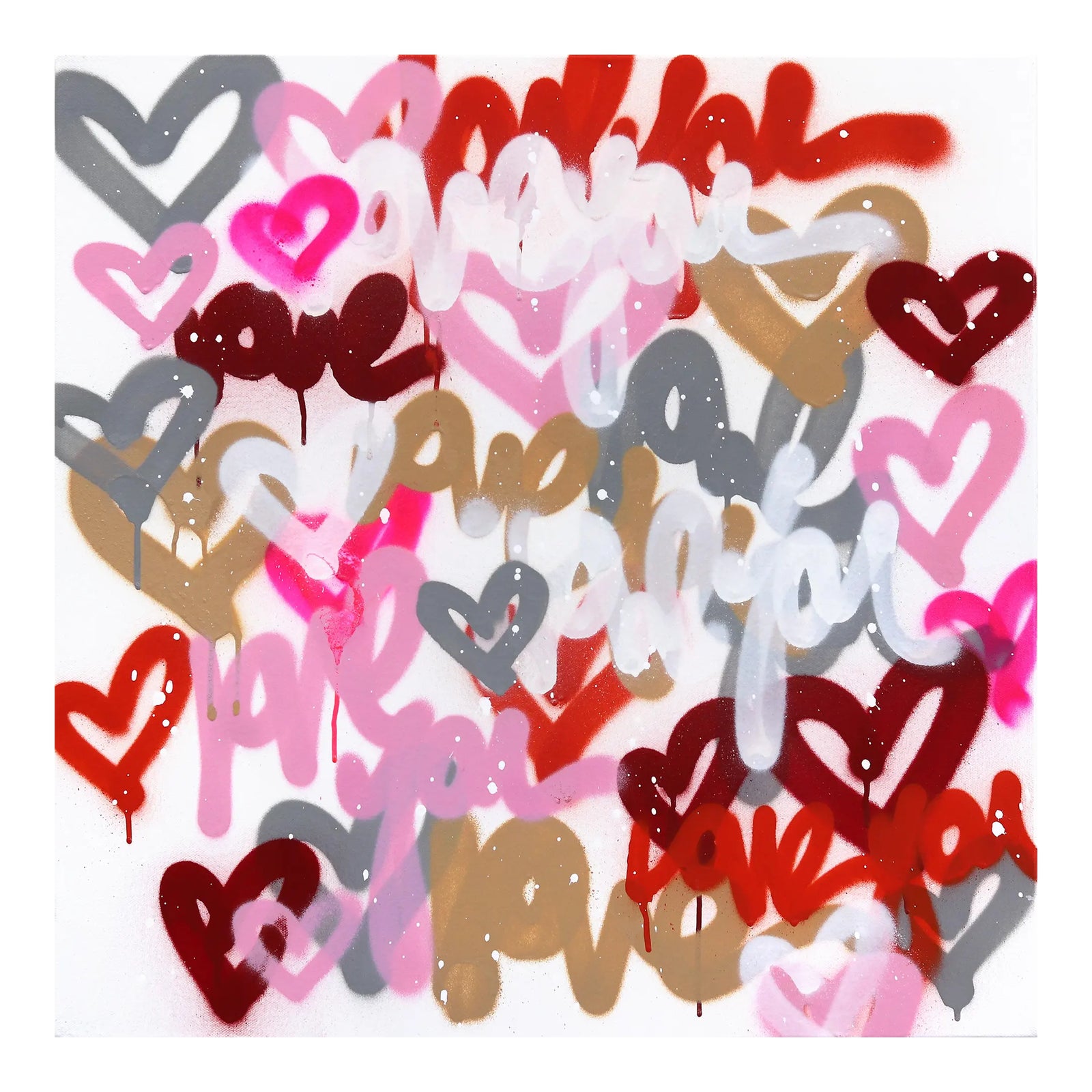 Sweet and Yummy - Pink Red Abstract Heart Graffiti Original Artwork by ...