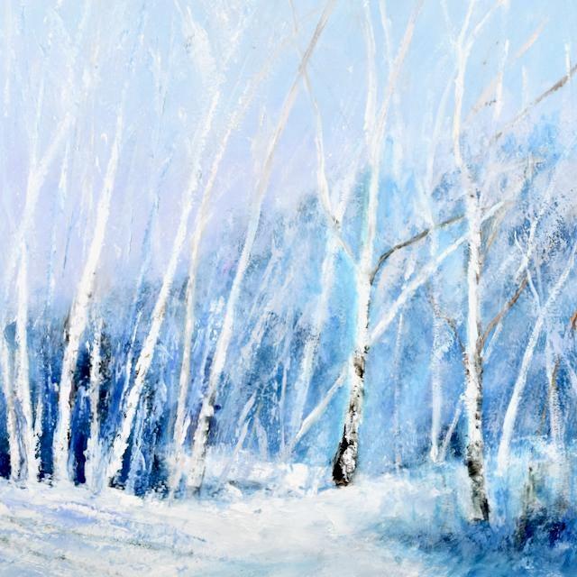Birch Trees Landscape Oil Painting by Rich Gombar | Chairish