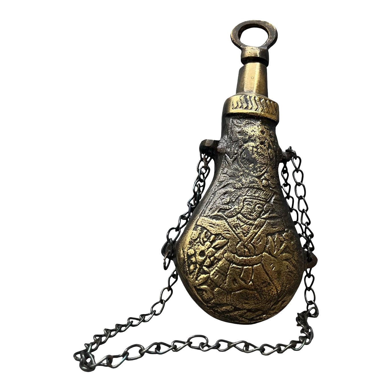 Brass Gun Powder Flask | Chairish