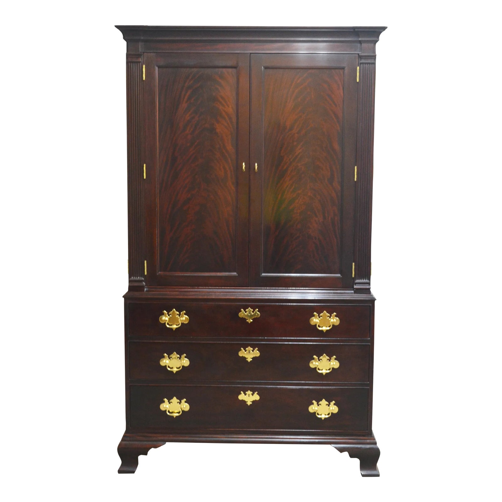 Stickley Williamsburg Collection Mahogany Armoire Chest Wardrobe | Chairish